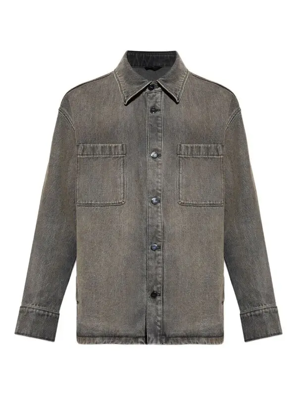 Fendi Gray Overdye Denim Shirt - Grey