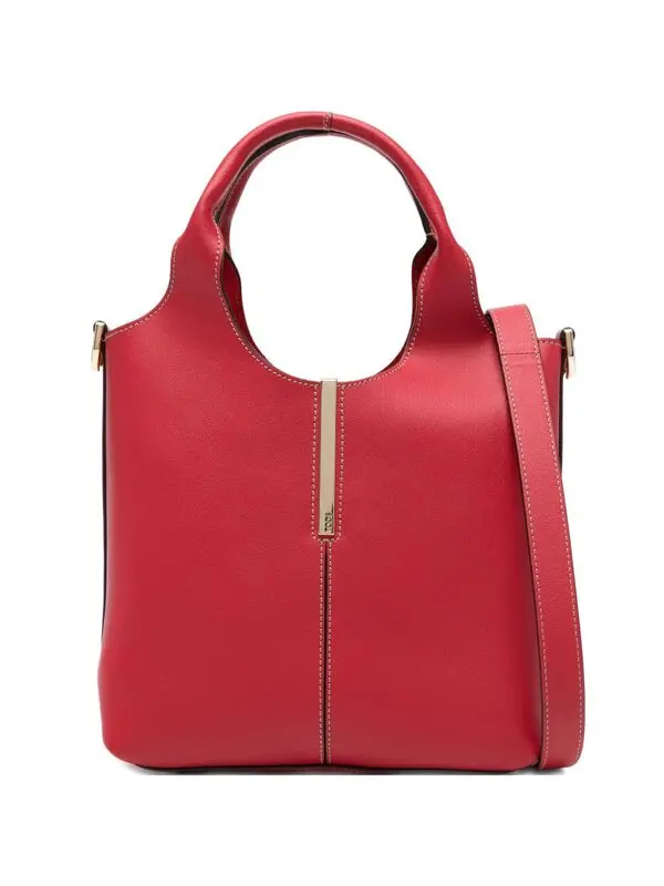 TOD`S Tod's Mini Leather Shopping Bag With Metal Bar - Red