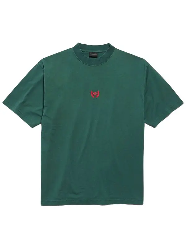 Balenciaga T-shirt Laurel Classic Medium Fit For In Dark /red - Green