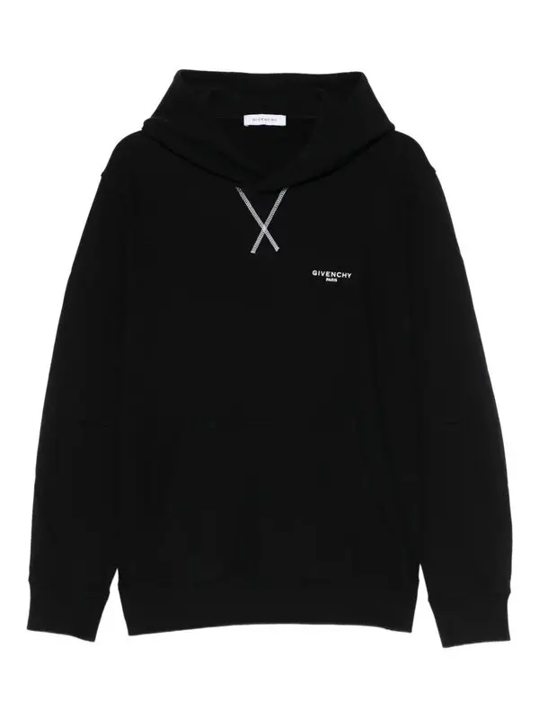 Givenchy Embroidered Brushed Fabric Hoodie - Black