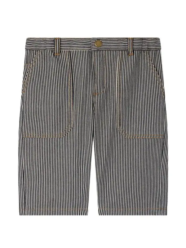 Bonpoint Levon Striped Organic Cotton Shorts