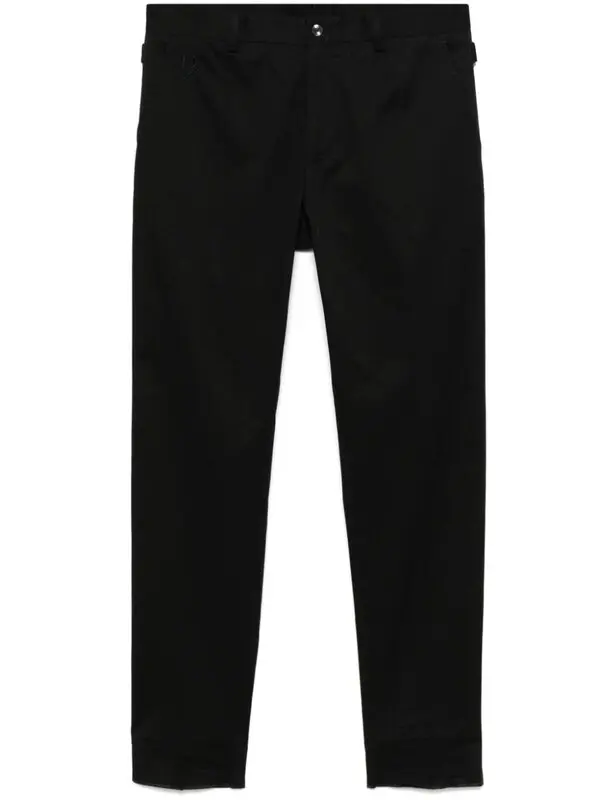 Dolce & Gabbana Logo-embroidered Tapered Trousers - Black