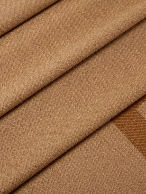 Fendi Bicolore Jacquard Wool Scarf With Macro Ff - Brown