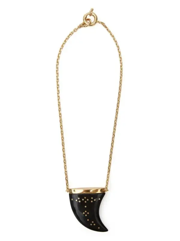 Isabel Marant Ellen Horn Pendant Necklace - Black