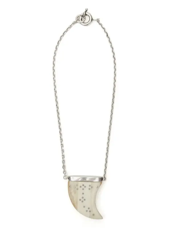 Isabel Marant Ellen Horn Pendant Necklace - Nude & Neutrals