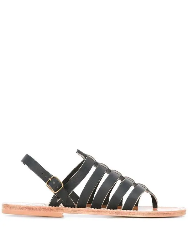 K.JACQUES Homere Flat Sandals - Black