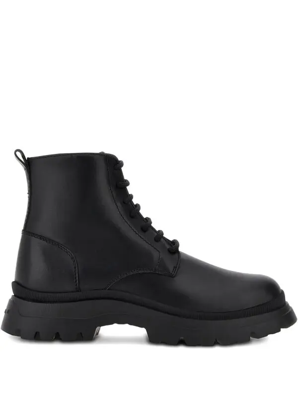 Hogan H692 Leather Lace-up Ankle Boots - Black
