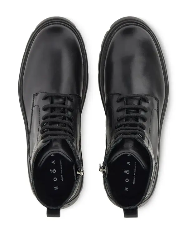 Hogan H692 Leather Lace-up Ankle Boots