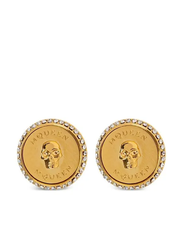 Alexander McQueen Sovereign Skull Stud Earrings - Metallic