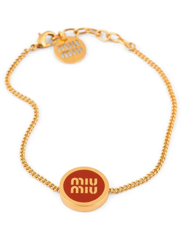 Miu Miu Enamelled Metal Bracelet - Red