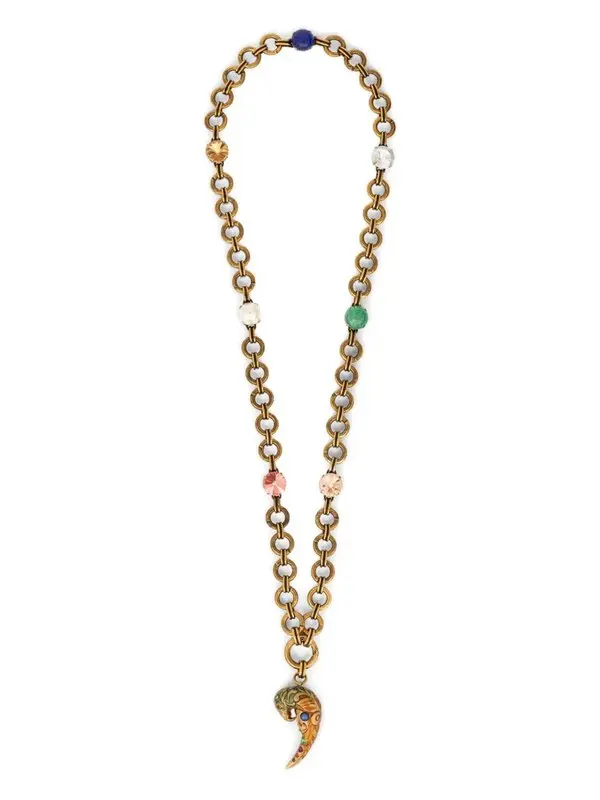Etro Paisley Parrot Chain Necklace - Metallic