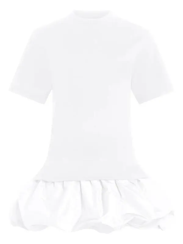 PATOU T-shirt Dress In Mixed Faille - White