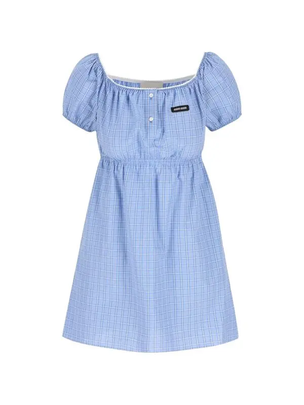 Miu Miu Mini Poplin Dress - Blue
