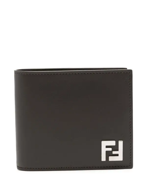 Fendi Leather And Ff Canvas Compact Bi-fold Wallet - Brown