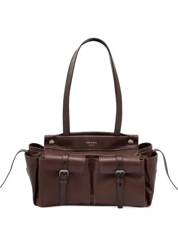Prada Route Medium Leather Tote Bag