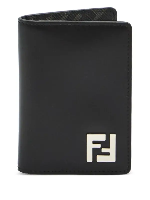 Fendi Squared Ff Leather Bi-fold Cardholder - Black
