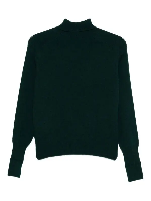 Victoria Beckham Wool Turtleneck Sweater - Green