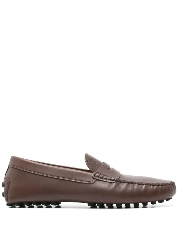 TOD`S Smooth Leather Gommino Driving Loafers - Brown