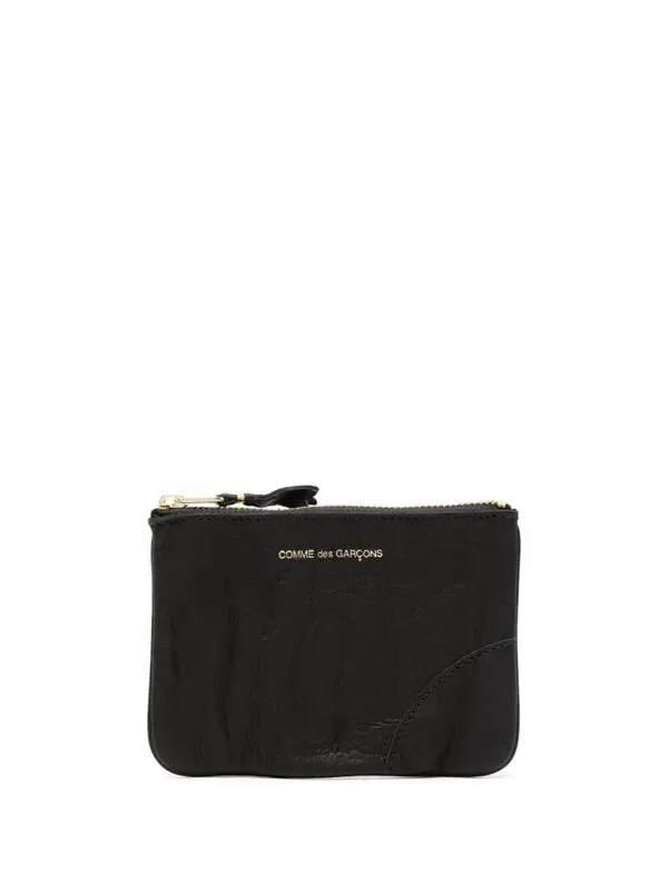 Comme Des Garçons Washed Zip Wallet - Black