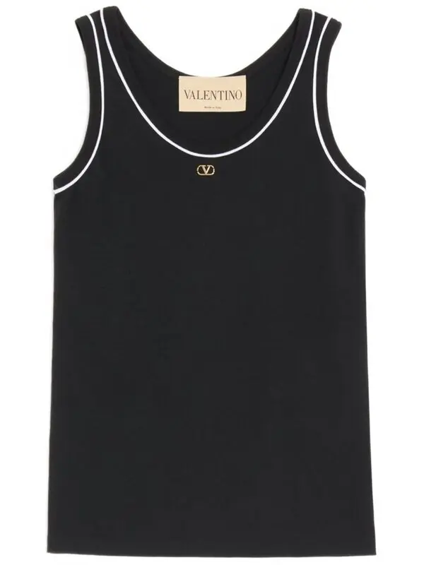Valentino Garavani Cotton Jersey Top - Black