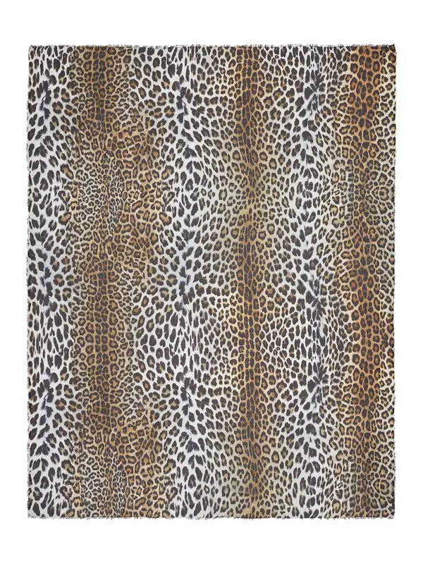 Faliero Sarti Spotted Stole With Animal Print - Brown