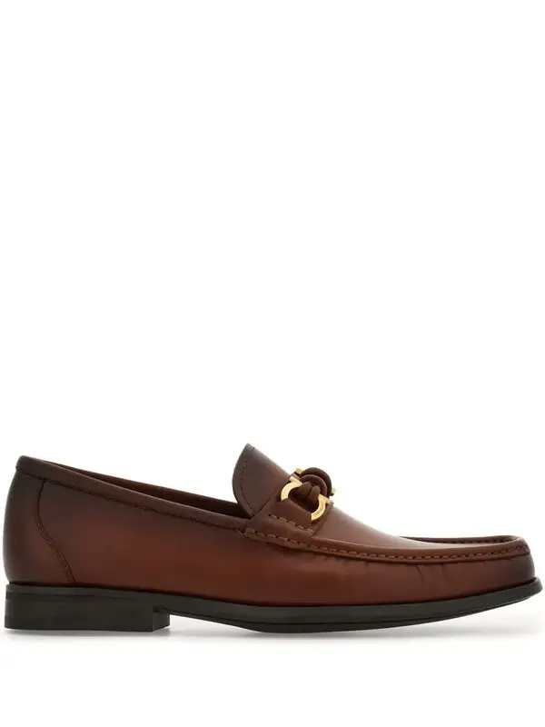 FERRAGAMO Alain Leather Loafers - Brown