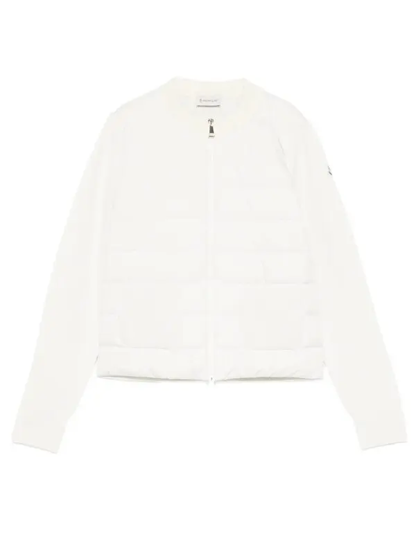 Moncler Wool Padding Cardigan With Zip Closure - White