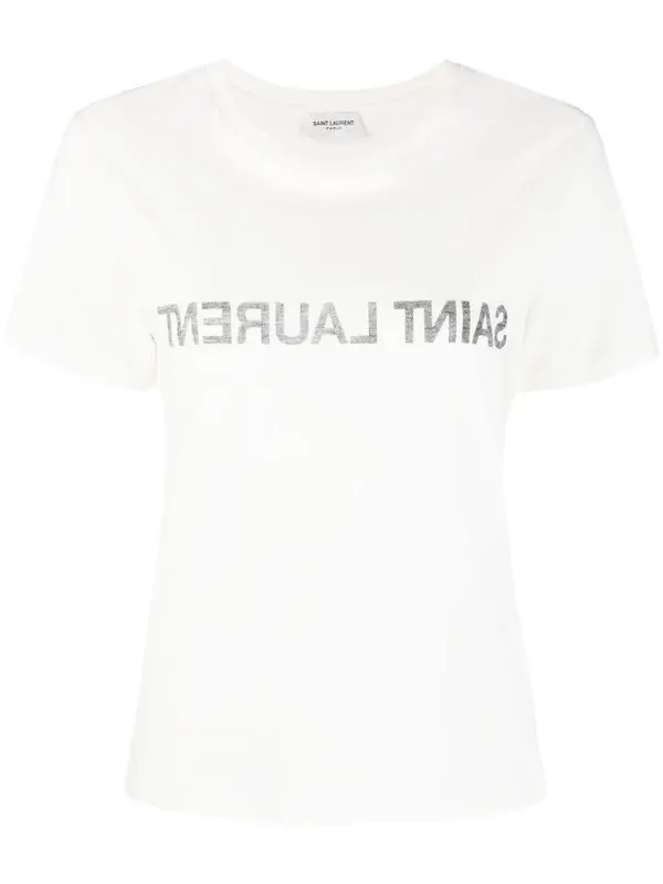 Saint Laurent Reverse Cotton T-shirt - White