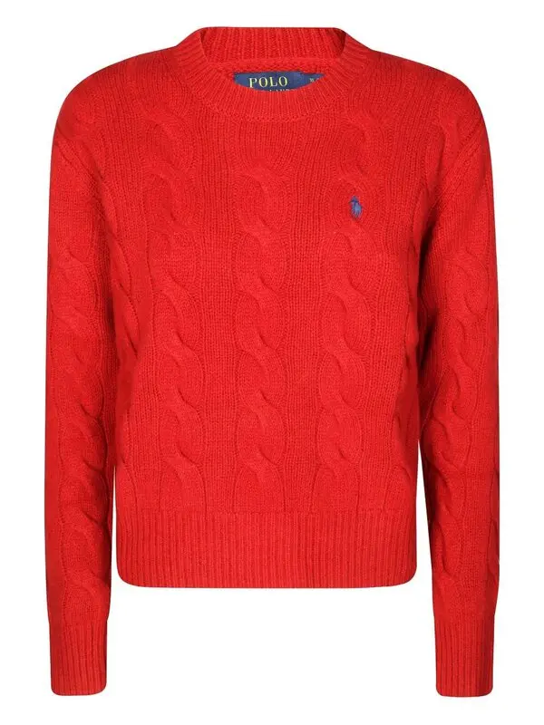 Polo Ralph Lauren Embroidered Logo Sweater - Red