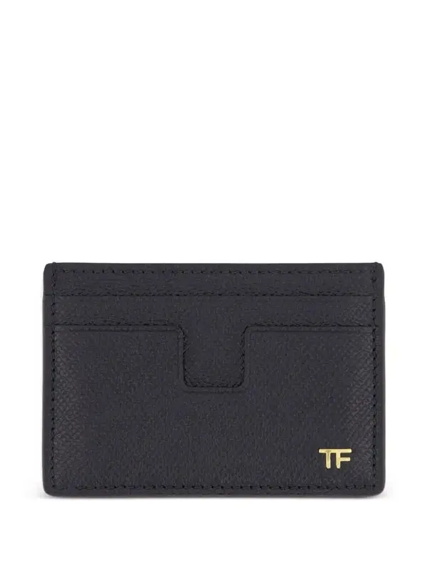 TOM FORD Classic Cardholder In Hammered Leather - Black