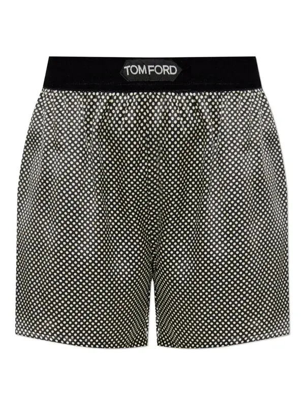 TOM FORD Silk Polka Dot Shorts - Black