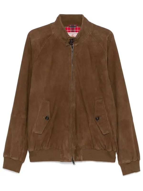 BARACUTA G9 Harrington Suede Jacket - Brown