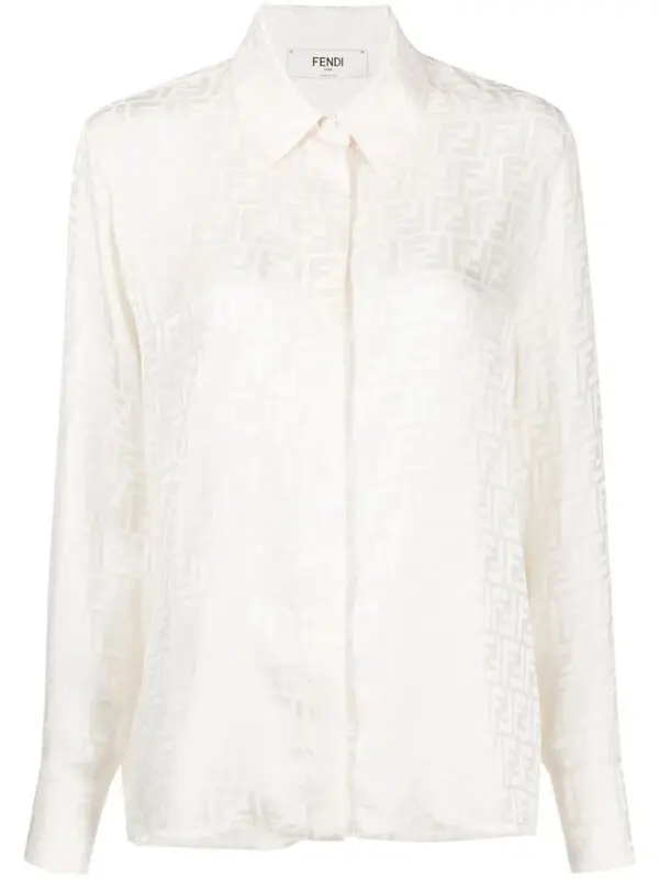 Fendi Ff Silk Fluid Shirt - White