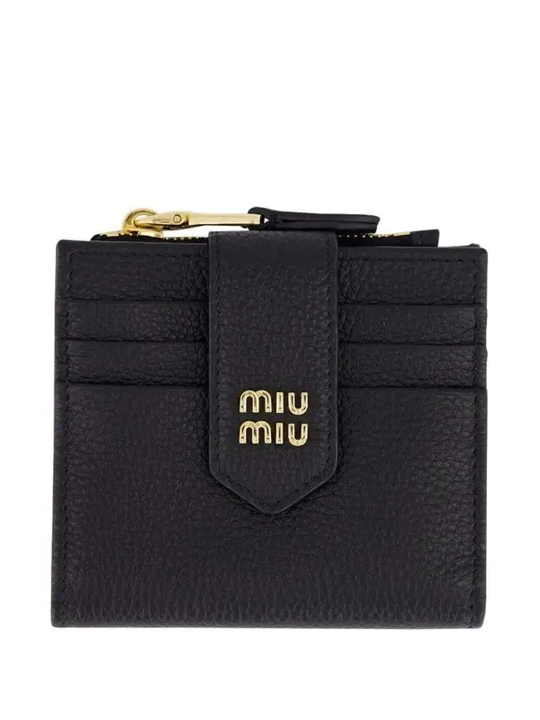 Miu Miu Small Leather Wallet With Coin Purse - Black