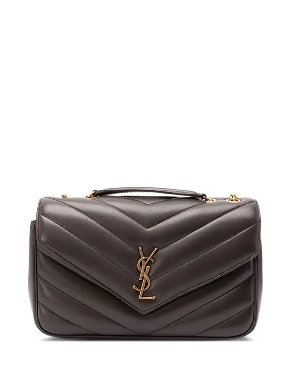 Saint Laurent Loulou Medium Leather Bag - Grey
