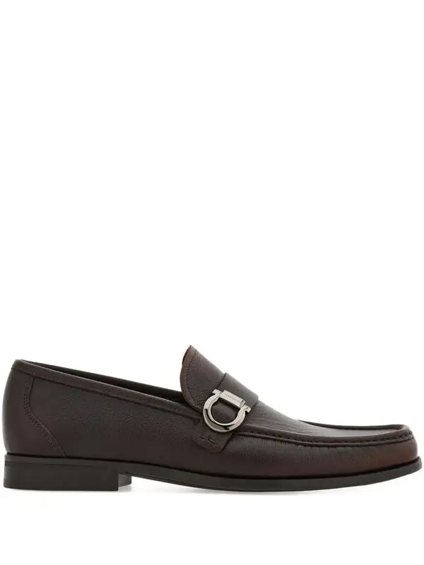 FERRAGAMO Caspian Leather Loafers - Brown