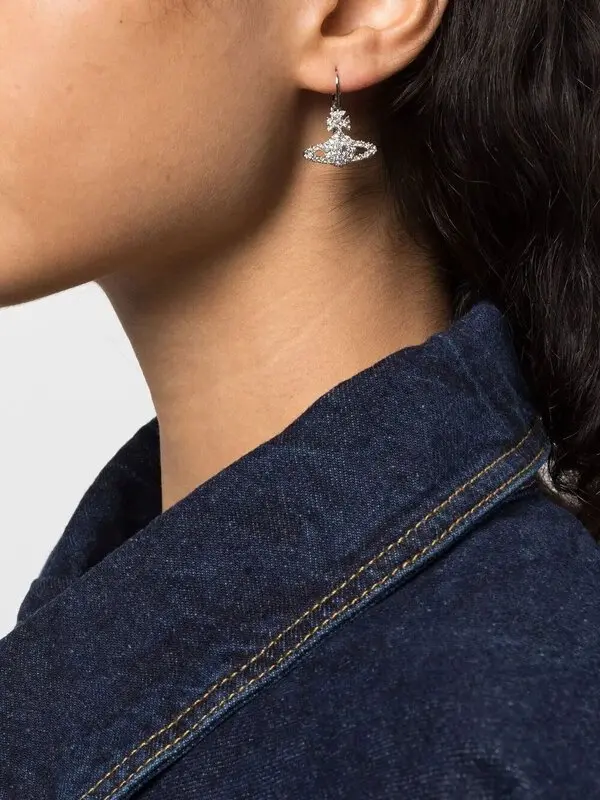 VIVIENNE WESTWOOD Grace Orb Crystal Drop Earrings - Metallic