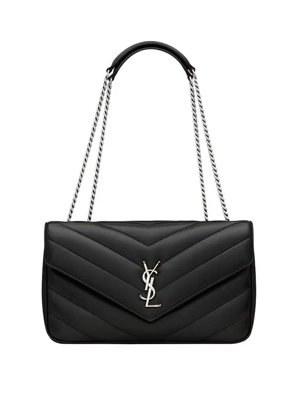 Saint Laurent Loulou Medium Matelassé Lambskin Bag - Black