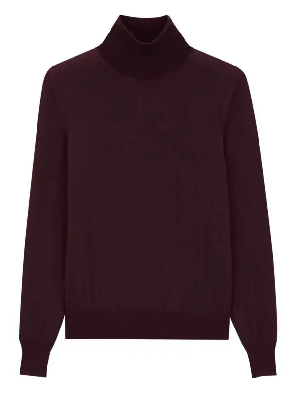 Saint Laurent Fine Knit Wool Turtleneck Pullover - Red
