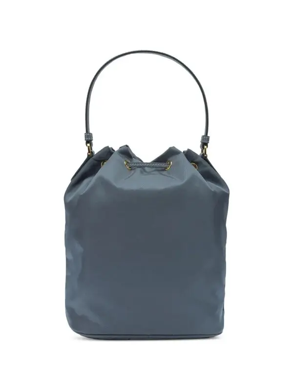 Prada Duet Bucket Bag In Re-nylon - Blue