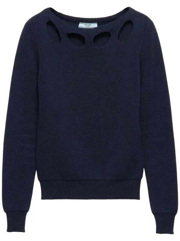 Prada Cotton Boat Neck Sweater