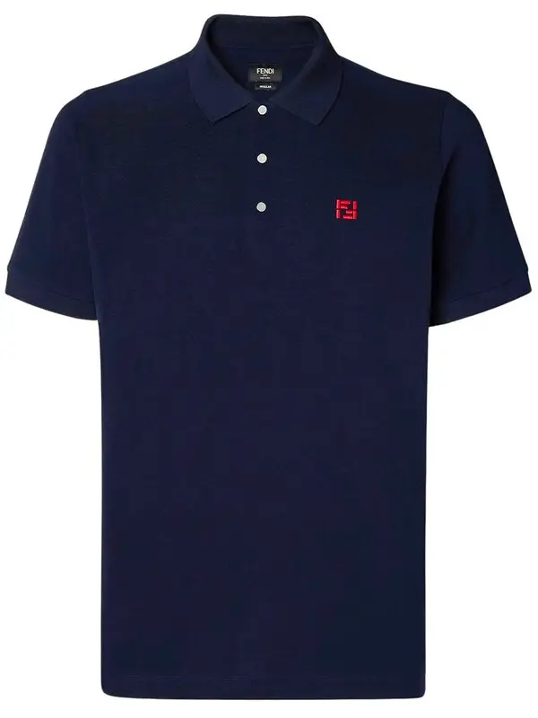 Balenciaga Cotton Polo With Logo - Blue