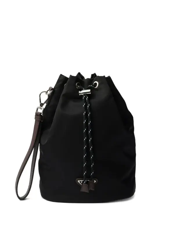 Prada Speedrock Pouch In Re-nylon And Leather - Black