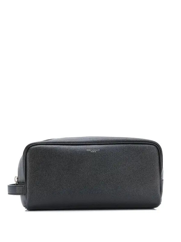 Saint Laurent Embossed Leather Grooming Case - Black