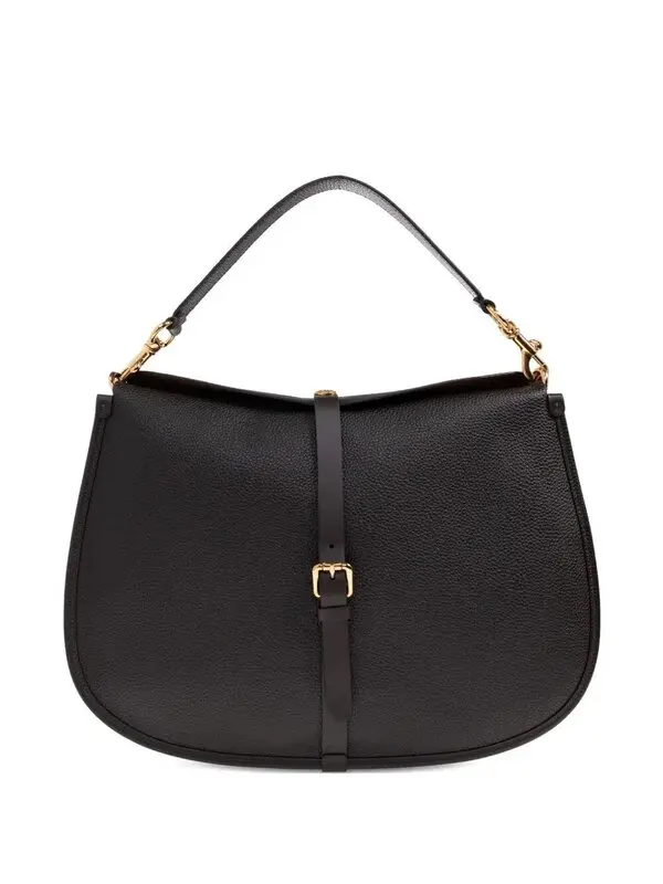 Etro Leather Shoulder Bag With Buckle - Brown
