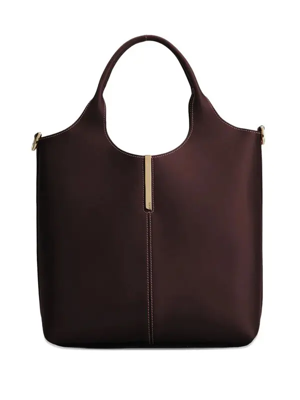 TOD'S Small Leather Tote Bag - Taupe