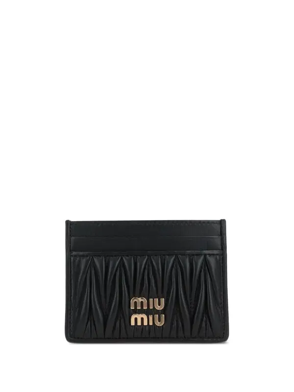 Miu Miu Matelassé Nappa Leather Card Holder - Black