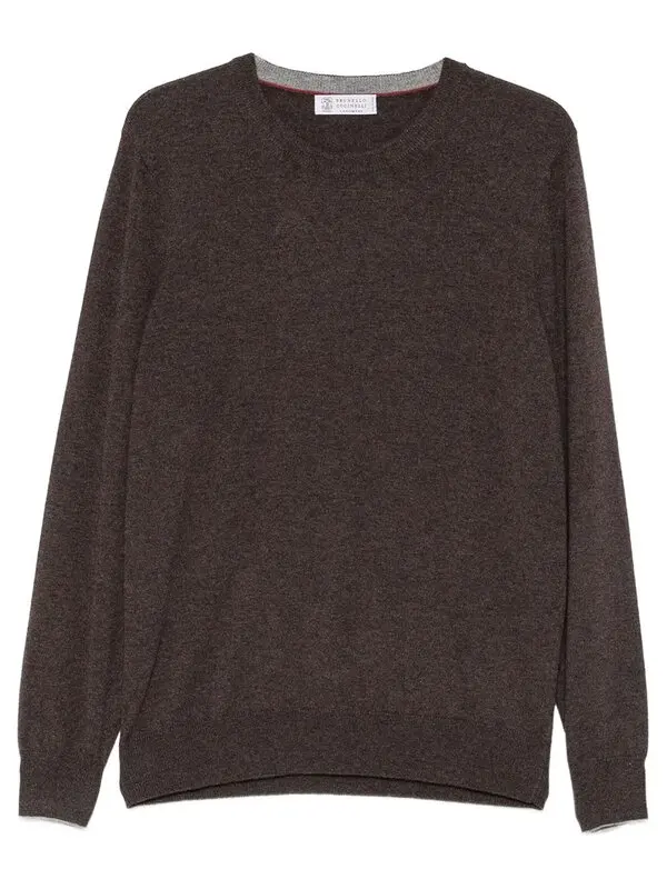 Brunello Cucinelli Crew Neck Cashmere Sweater - Brown