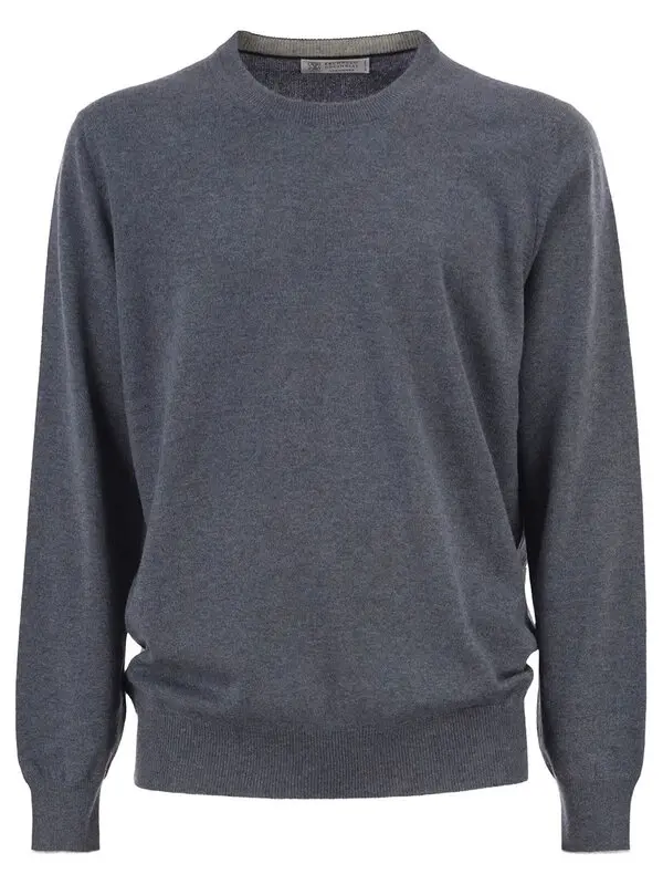 Brunello Cucinelli Crew Neck Cashmere Sweater - Grey