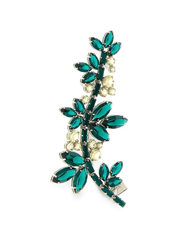 Prada Metal Brooch With Crystals - Metallic